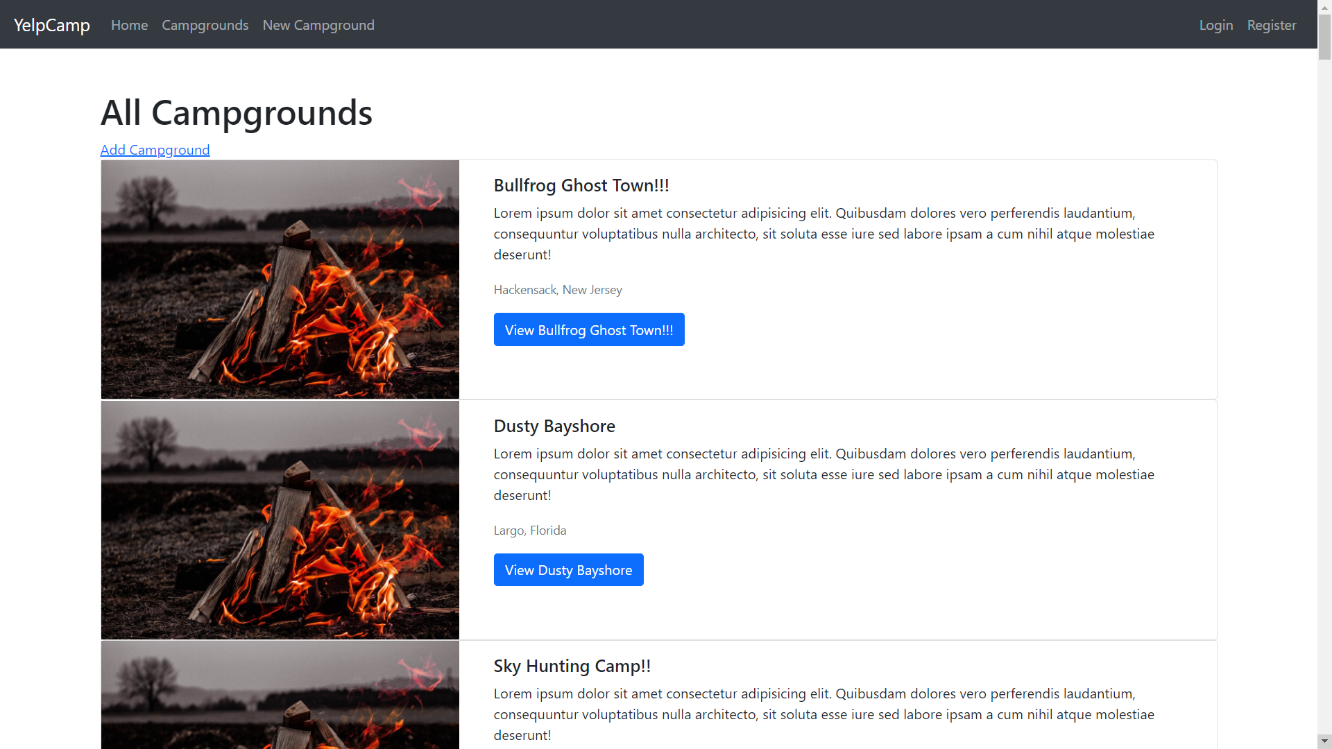 GitHub - asrawat2001/yelpcamp: Designed and implemented Yelp Camp(a ...