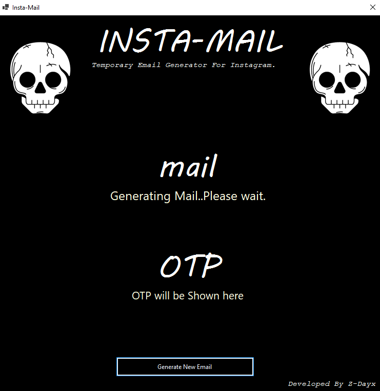 GitHub - Zday-X/Insta-Mail: Generate Temporary Mail And Automatically Get OTP For Instagram.