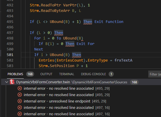 Internal errors when porting DynamicVb6FormConverter. · Issue #129 · twinbasic/twinbasic · GitHub