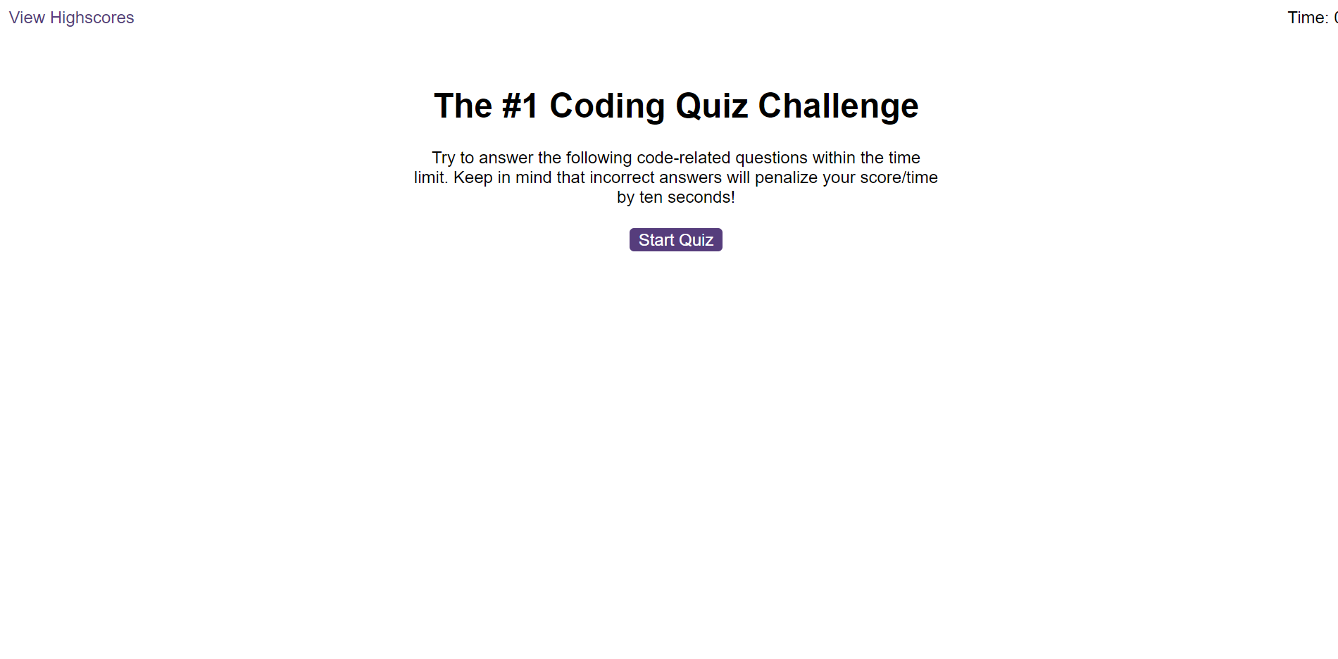 GitHub - justjoshua1292/Code-Quiz: Assignment 4 (Code Quiz)