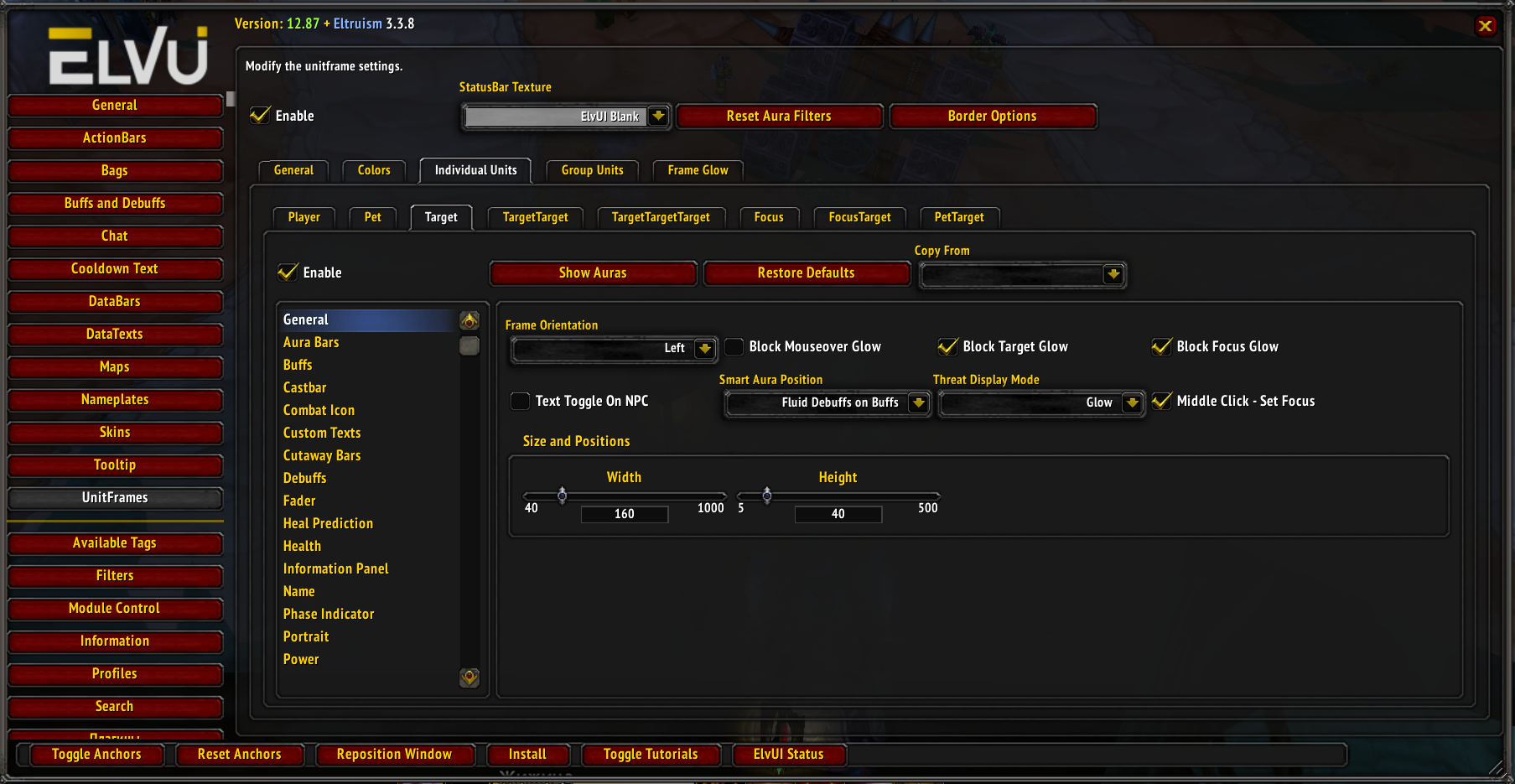 [Wrath Bug Report] Buffs/Debuff anchoring with "Fluid debuffs on buffs" on target frame. · Issue ...