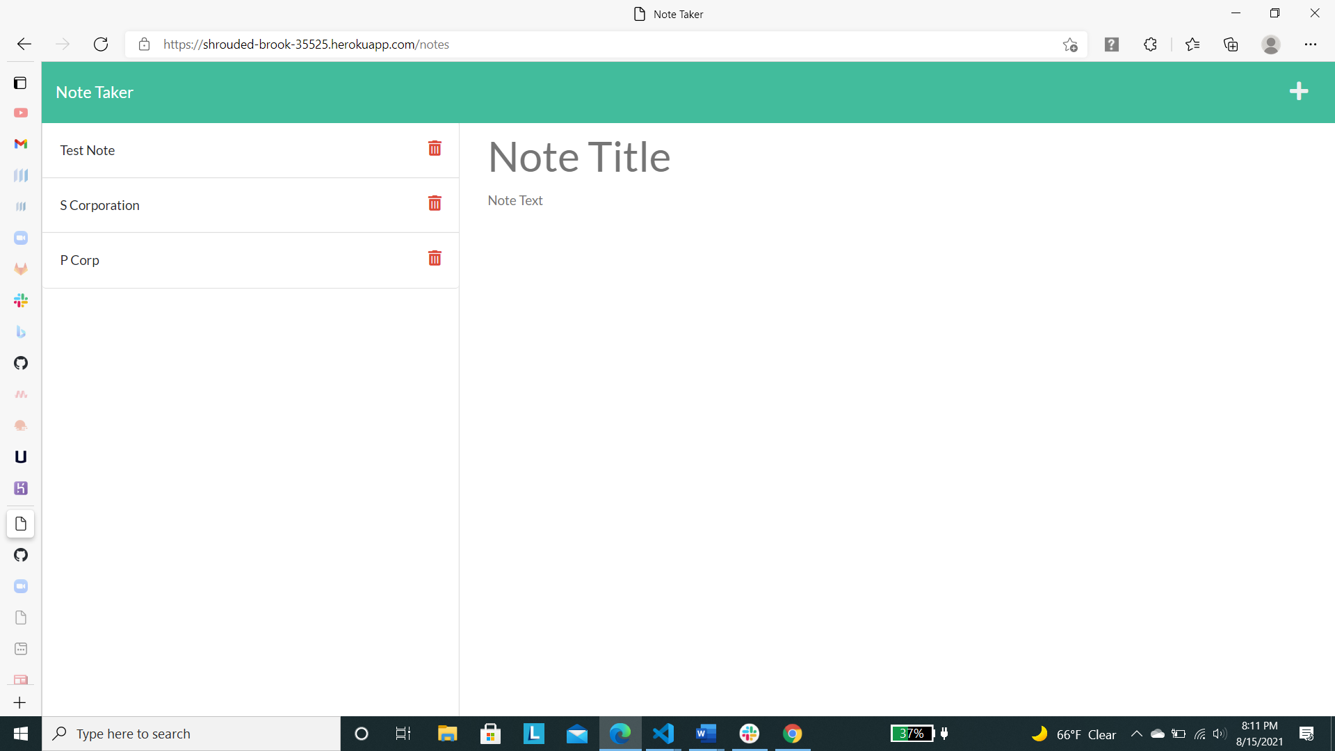 GitHub - Patrena94/Note-Taker-Express