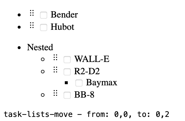 Moving an item from `sourceIndex = 0`, sets `dst` as `newIndex + 1` · Issue #39 · github/task ...