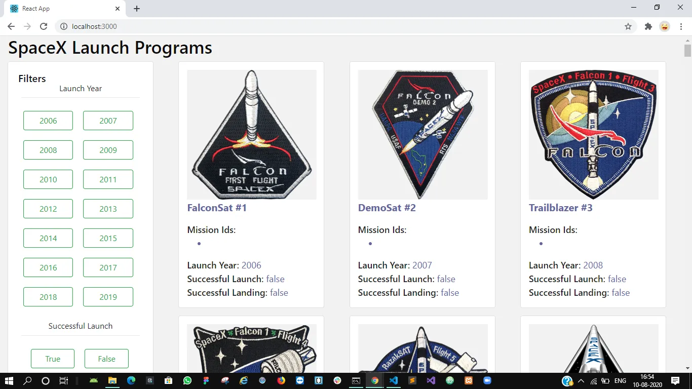 GitHub - JahnaviManchi/spacEx-Launch-Programs: Front-end application which would help users list ...