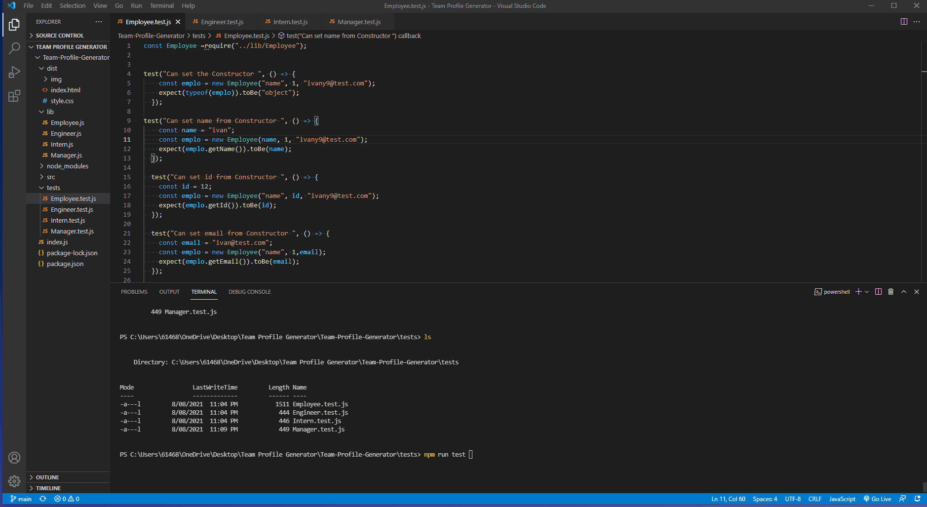 GitHub - ivany9/Team-Profile-Generator: The Team Profile Generator is ...