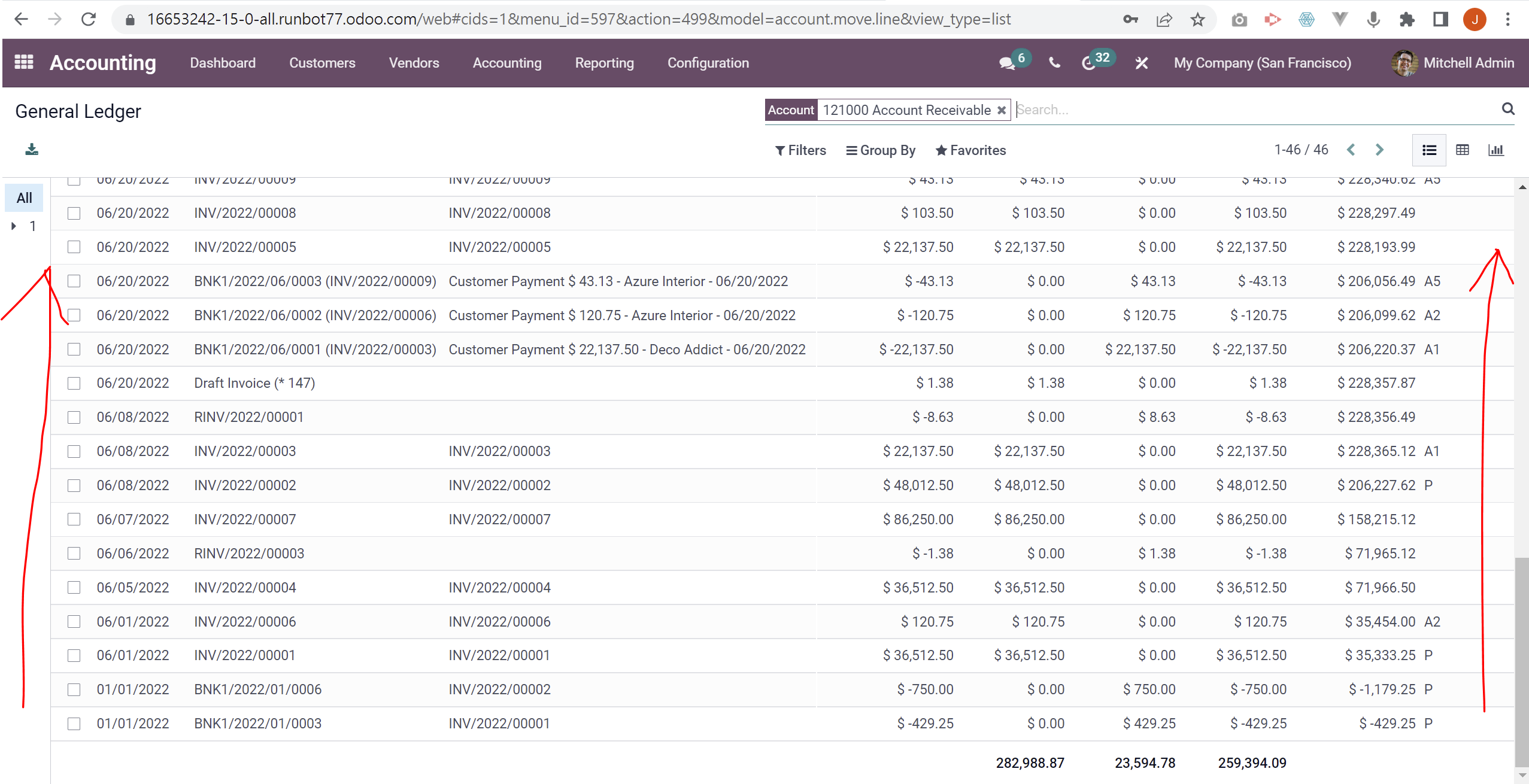 [15 enterprise] account: Wrong Cumulated Balance when order by date ASC · Issue #94115 · odoo ...