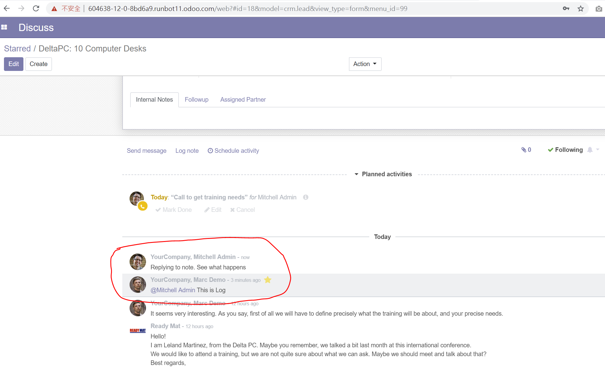 Replying Internal Note from Discussion sends messages to followers · Issue #15621 · odoo/odoo ...