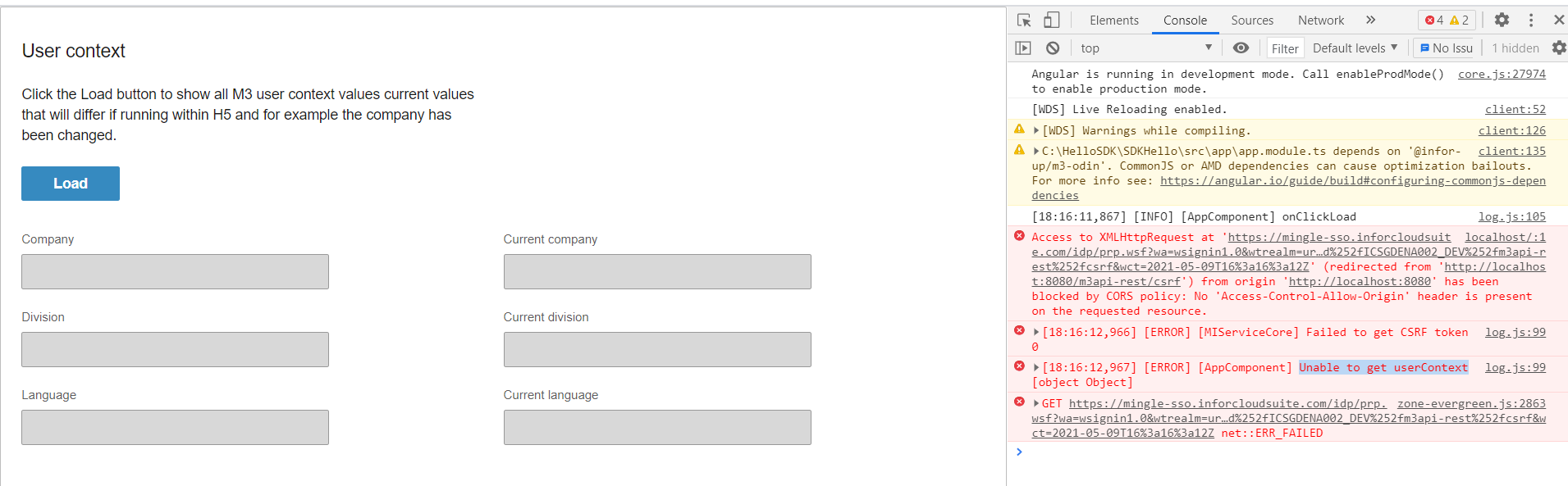 Failed to get CSRF token - Unable to get userContext · Issue #95 · infor-cloud/m3-h5-sdk · GitHub