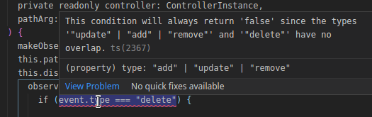 IObjectDidChange `type: "remove"` type annotation mismatch with `type="delete"` · Issue #3179 ...
