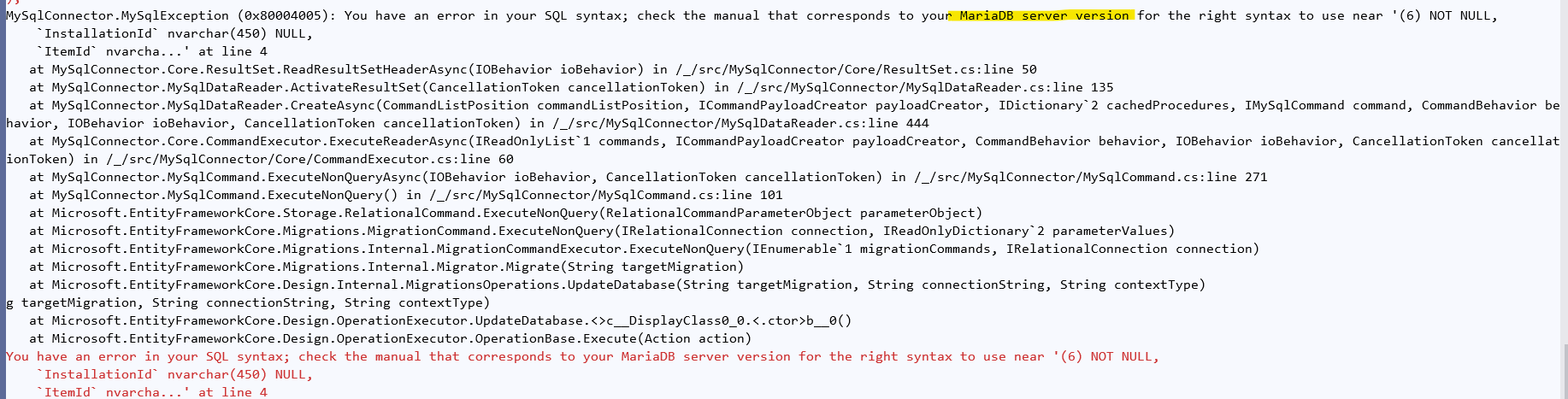 Datetimeoffset Is Not Supported In Mariadbmysql Database · Issue 39 · Stefffdevnubesync · Github