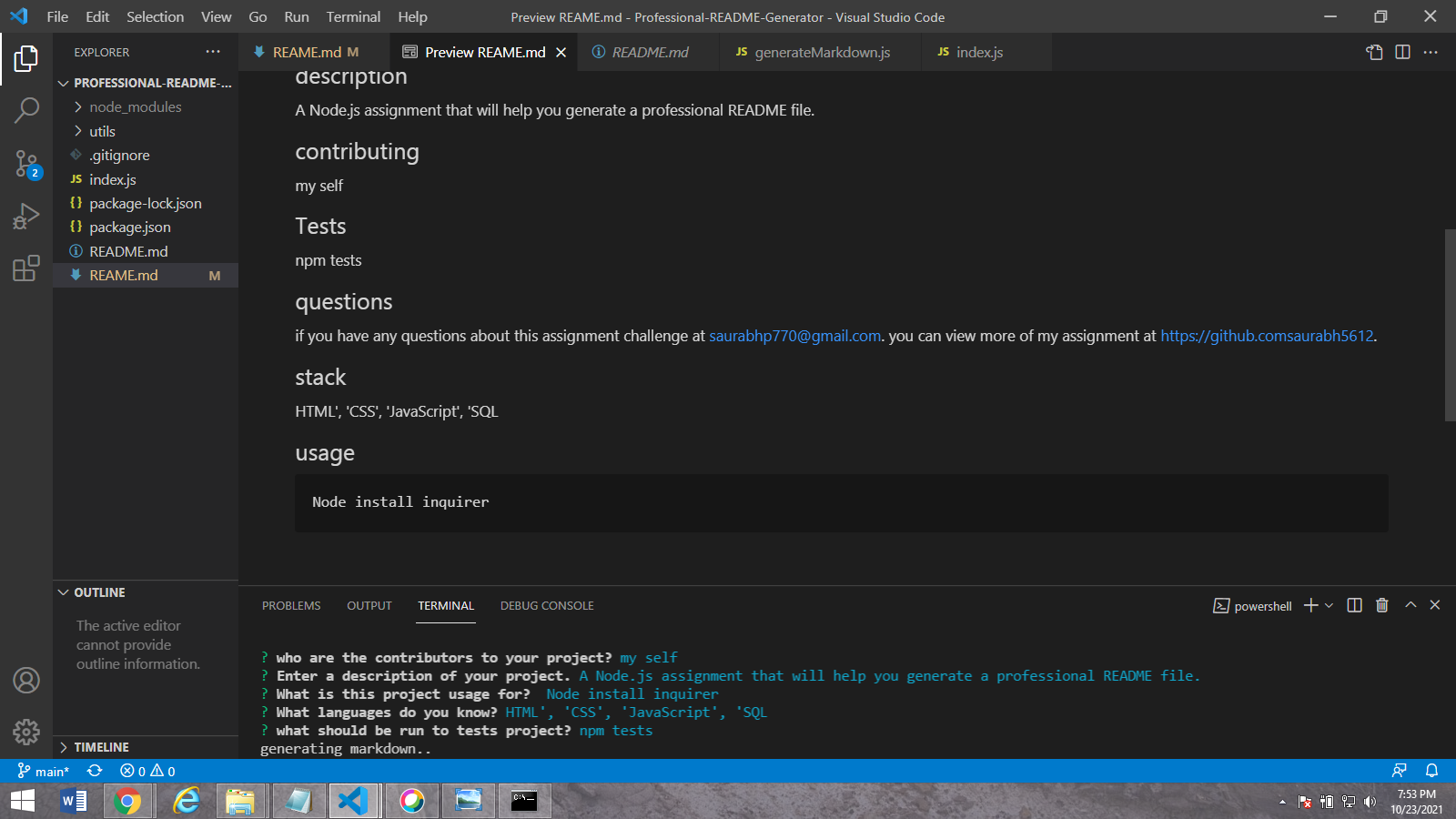 GitHub - Saurabh5612/generate-a-professional-READM