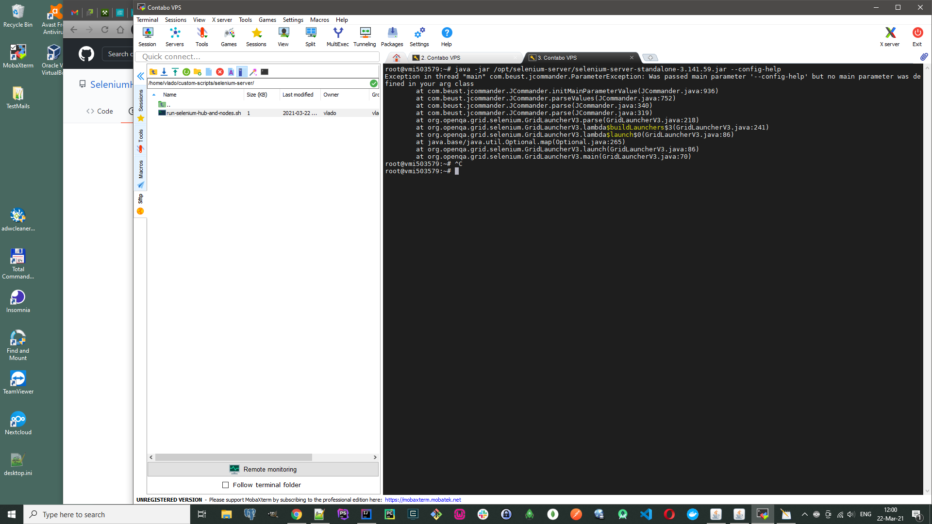 Was passed main parameter '--config-help' but no main parameter was defined in your arg class ...