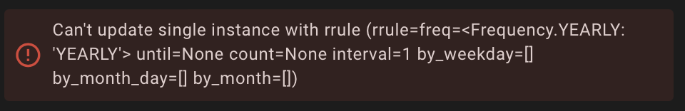 Local Calendar option: Cannot edit single event instance to become a recurring event · Issue ...