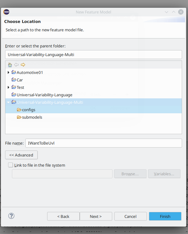 Cannot choose model upon new feature model creation using the wizard · Issue #1222 · FeatureIDE ...