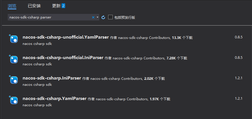 nacos-sdk-csharp.YamlParser没有发布最新版，不支持nacos-sdk-csharp 1.2.1 · Issue ...