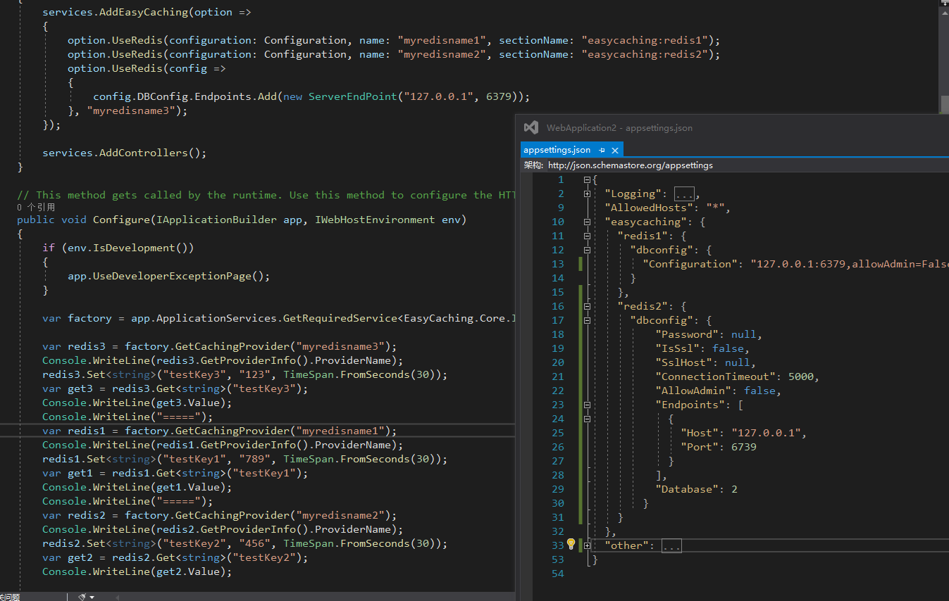 Unable to use appsettings.json · Issue #212 · dotnetcore/EasyCaching · GitHub