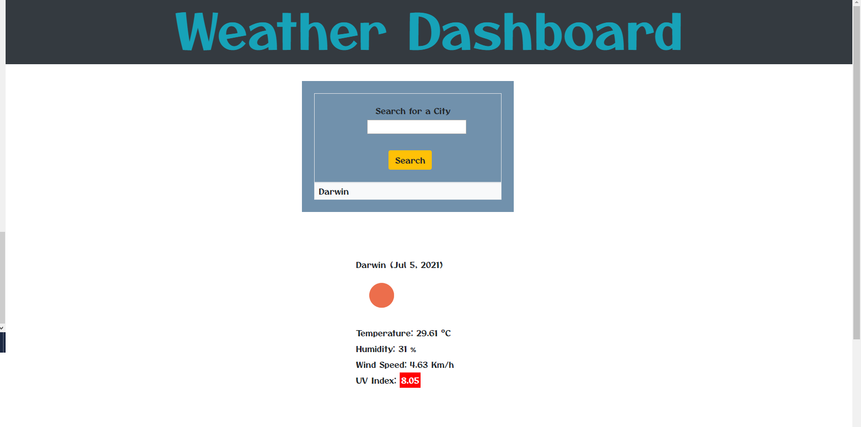 GitHub - LAllender/weatherDashboard
