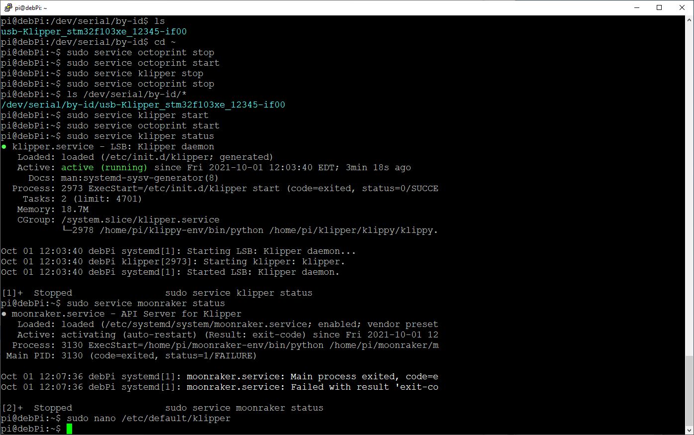 Configuration File Not Found: '/home/pi/printer_config/moonraker.conf · Issue #236 · Arksine ...