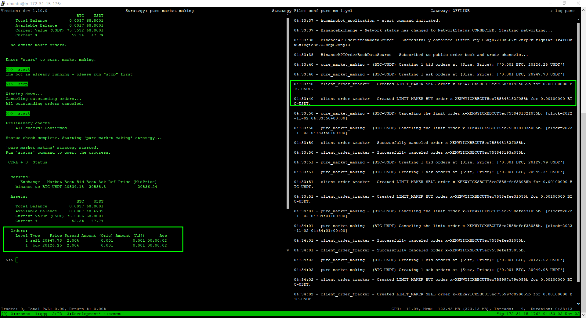 Binance_US - bot takes time to start Avellaneda MM strategy: flooded ...