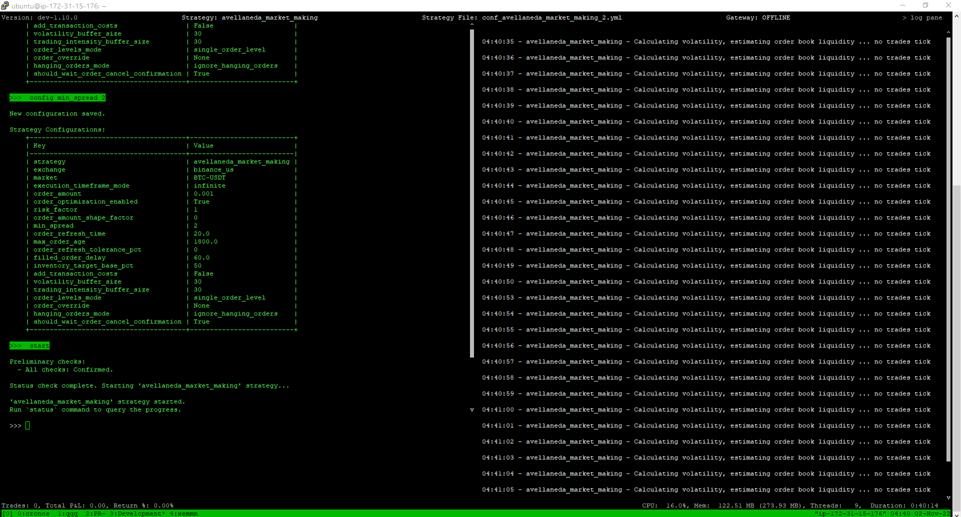 Binance_US - bot takes time to start Avellaneda MM strategy: flooded ...