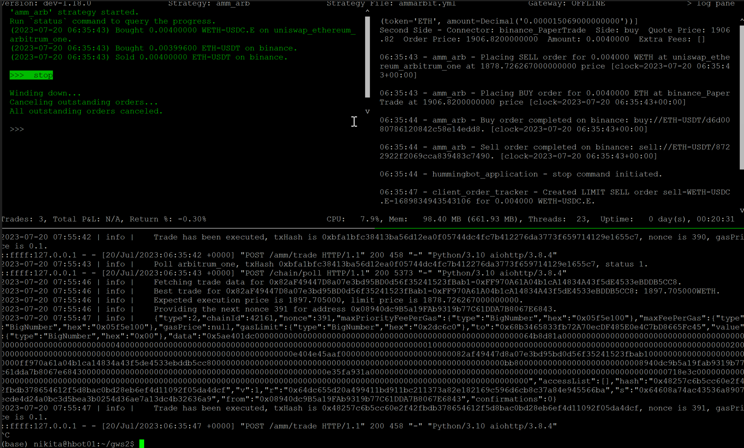 Gateway - getting price query failed error after restarting gateway connection · Issue #164 ...