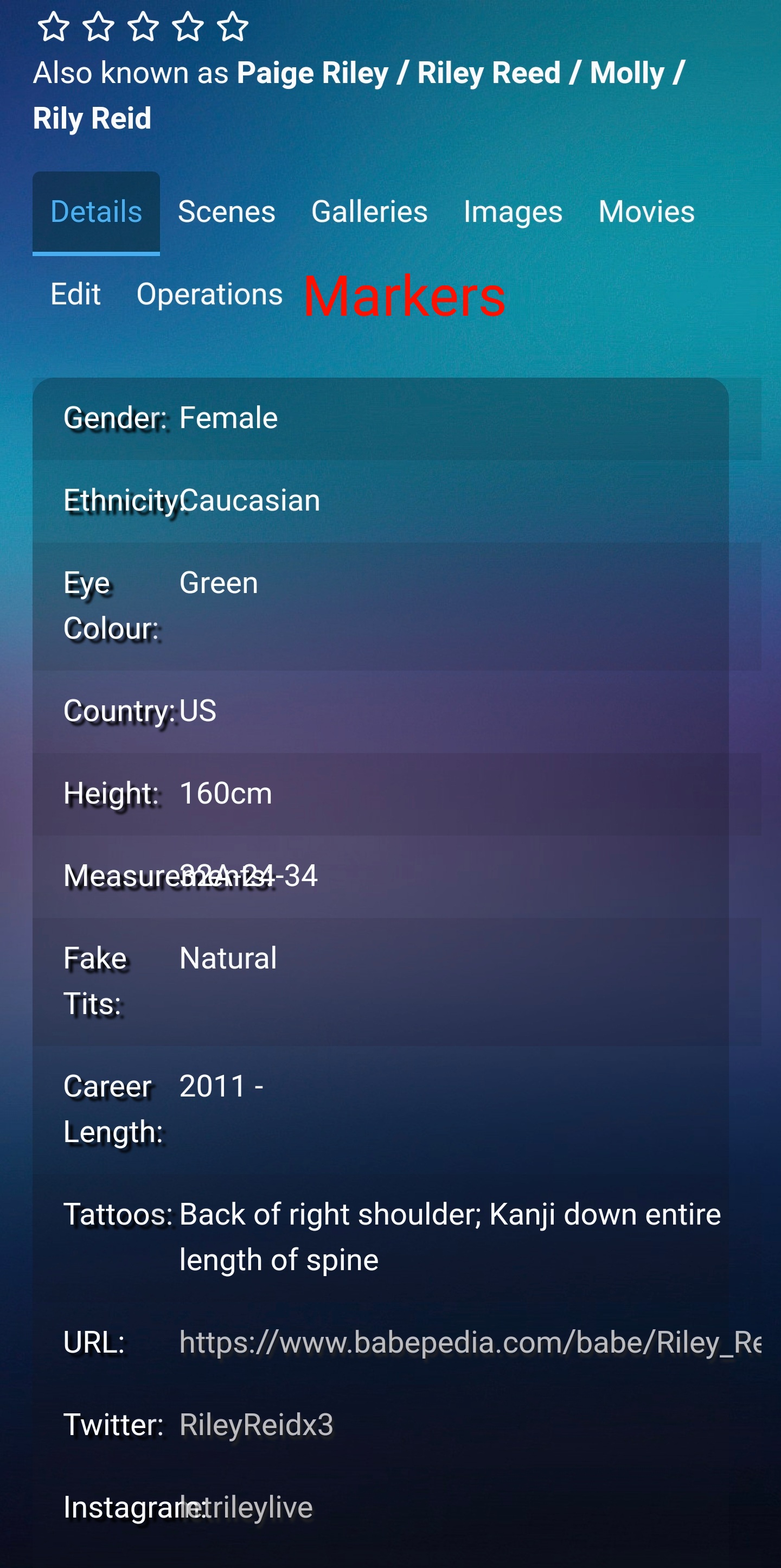 [Feature] Markers tab on performer page · Issue #2121 · stashapp/stash · GitHub