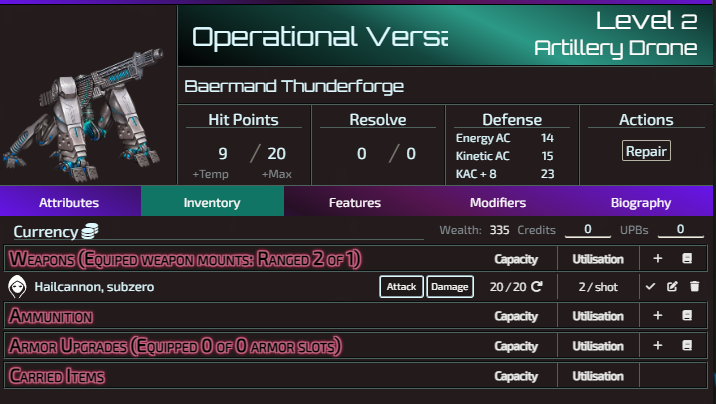 Hidden Contained items on Drone Sheet · Issue #1047 · foundryvtt-starfinder/foundryvtt ...