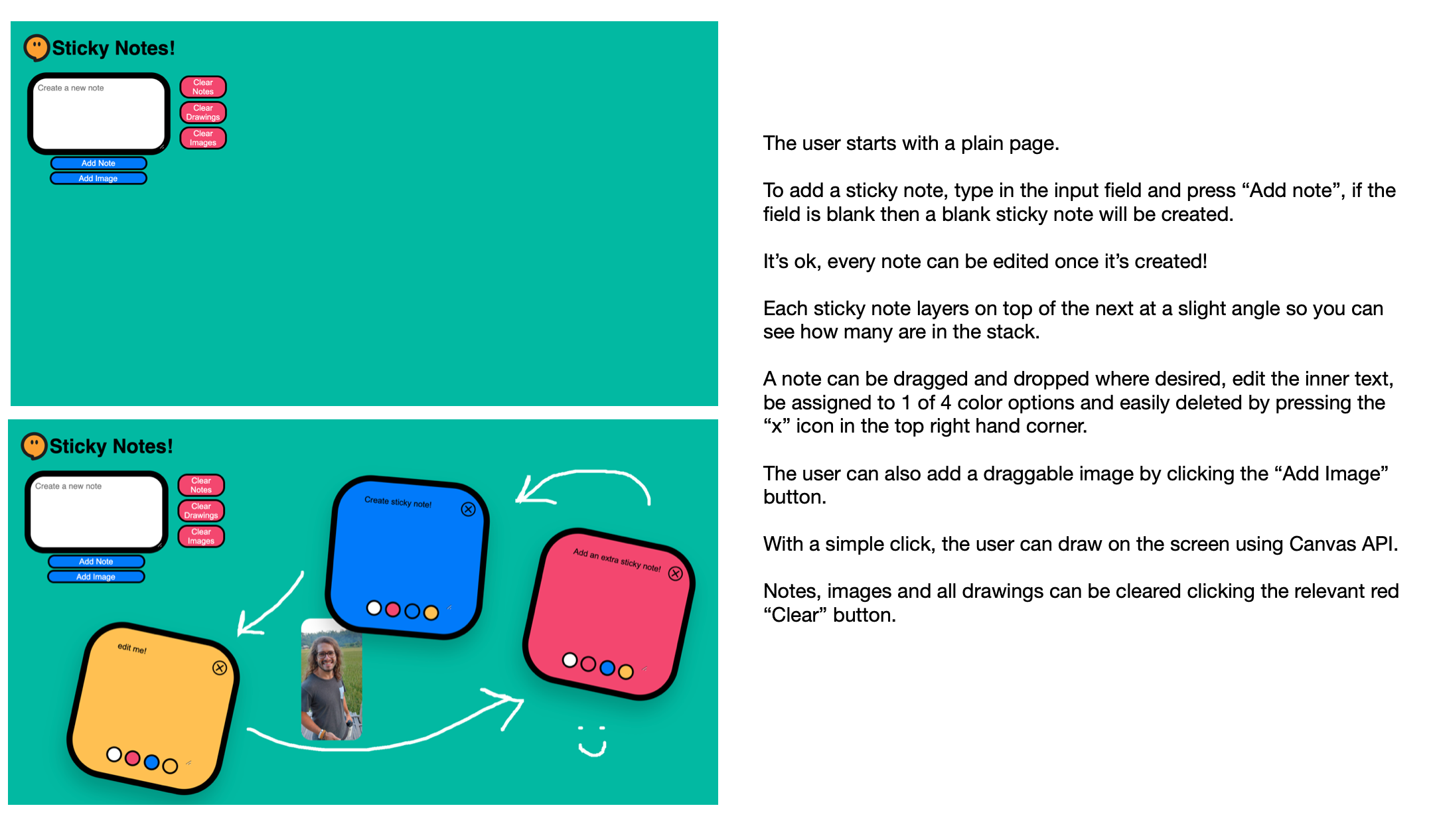 GitHub - cmusson/StickyNotes-CavasAPI-Project: Sticky notes app with ...