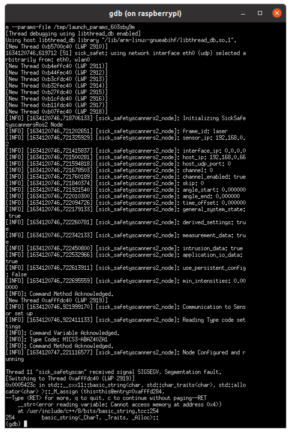 Crashing Node after launching · Issue #13 · SICKAG/sick_safetyscanners2 · GitHub
