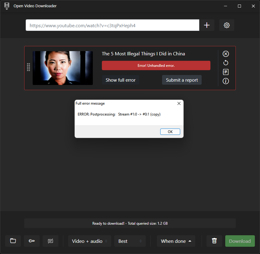 ERROR: Postprocessing Stream #1:0 · Issue #236 · jely2002/youtube-dl-gui · GitHub