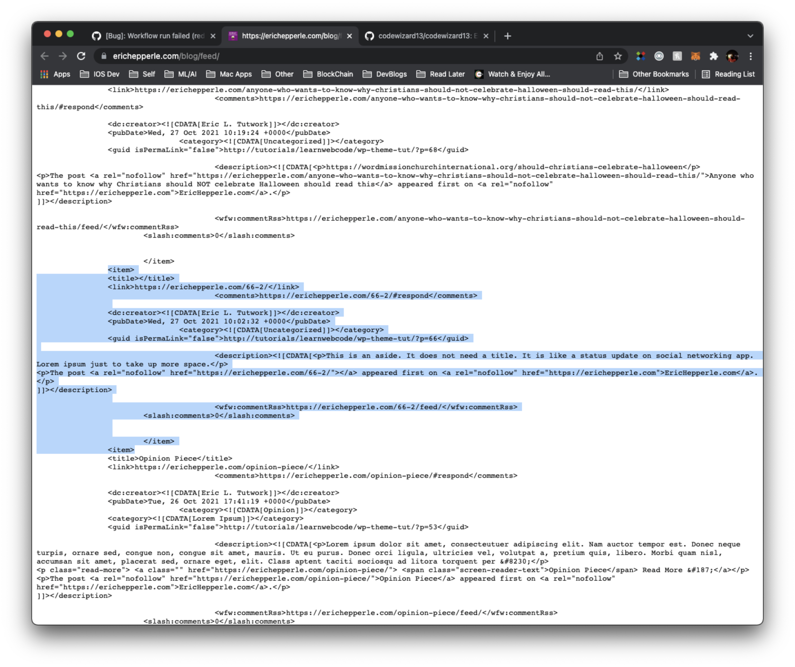 Bug Workflow Run Failed Red X On Wordpress Blog Feed · Issue 118