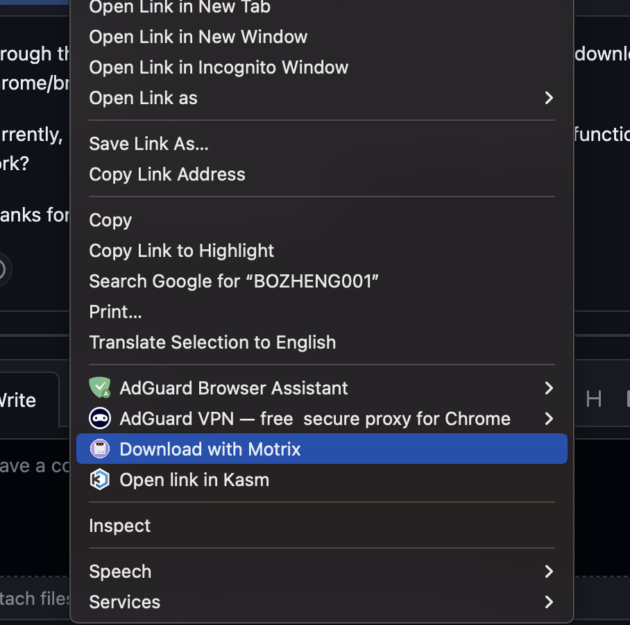 Function request: add "download with Motrix" to the right-click menu · Issue #127 ...