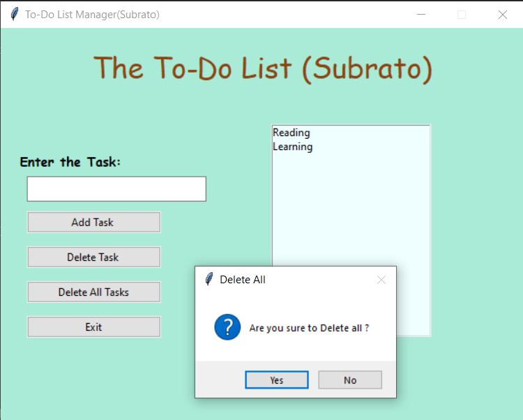 GitHub - subrato654/To-Do-List-Manager