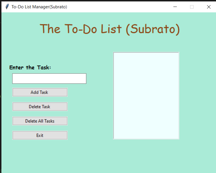 GitHub - subrato654/To-Do-List-Manager