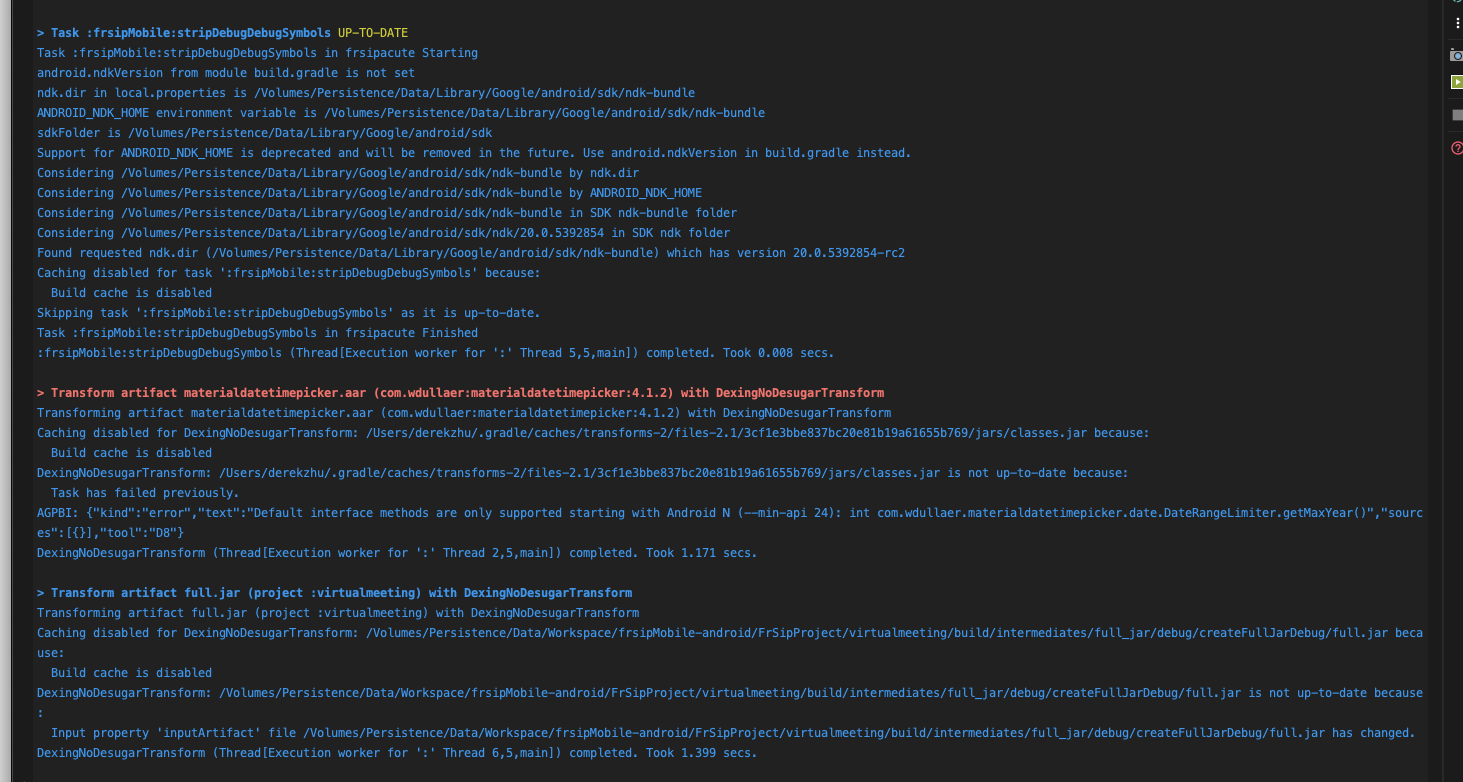 Default interface methods are only supported starting with Android N (--min-api 24): int com ...