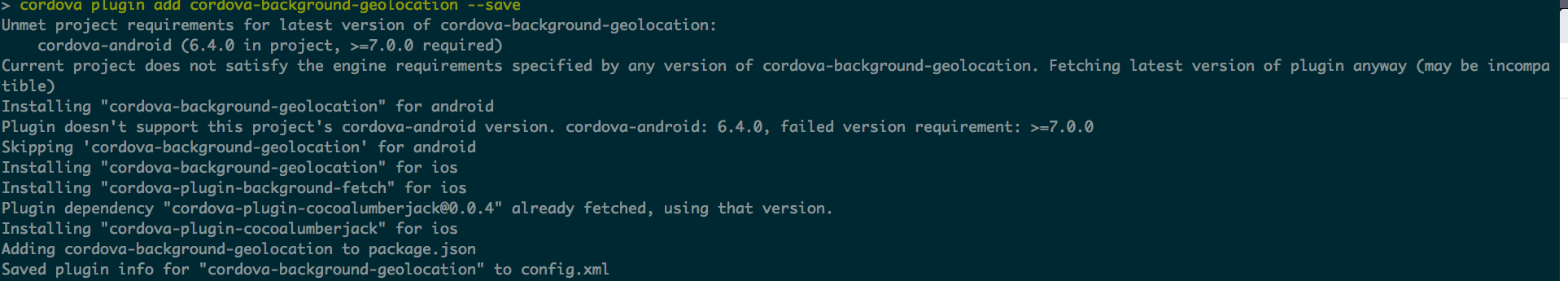 Unable to install plugin on cordova-android: 6.4.0 · Issue #809 · transistorsoft/cordova ...