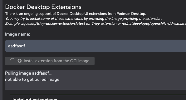 Docker Desktop Extension Installs Never Timeout Or Quit With An Error Message When Something Is
