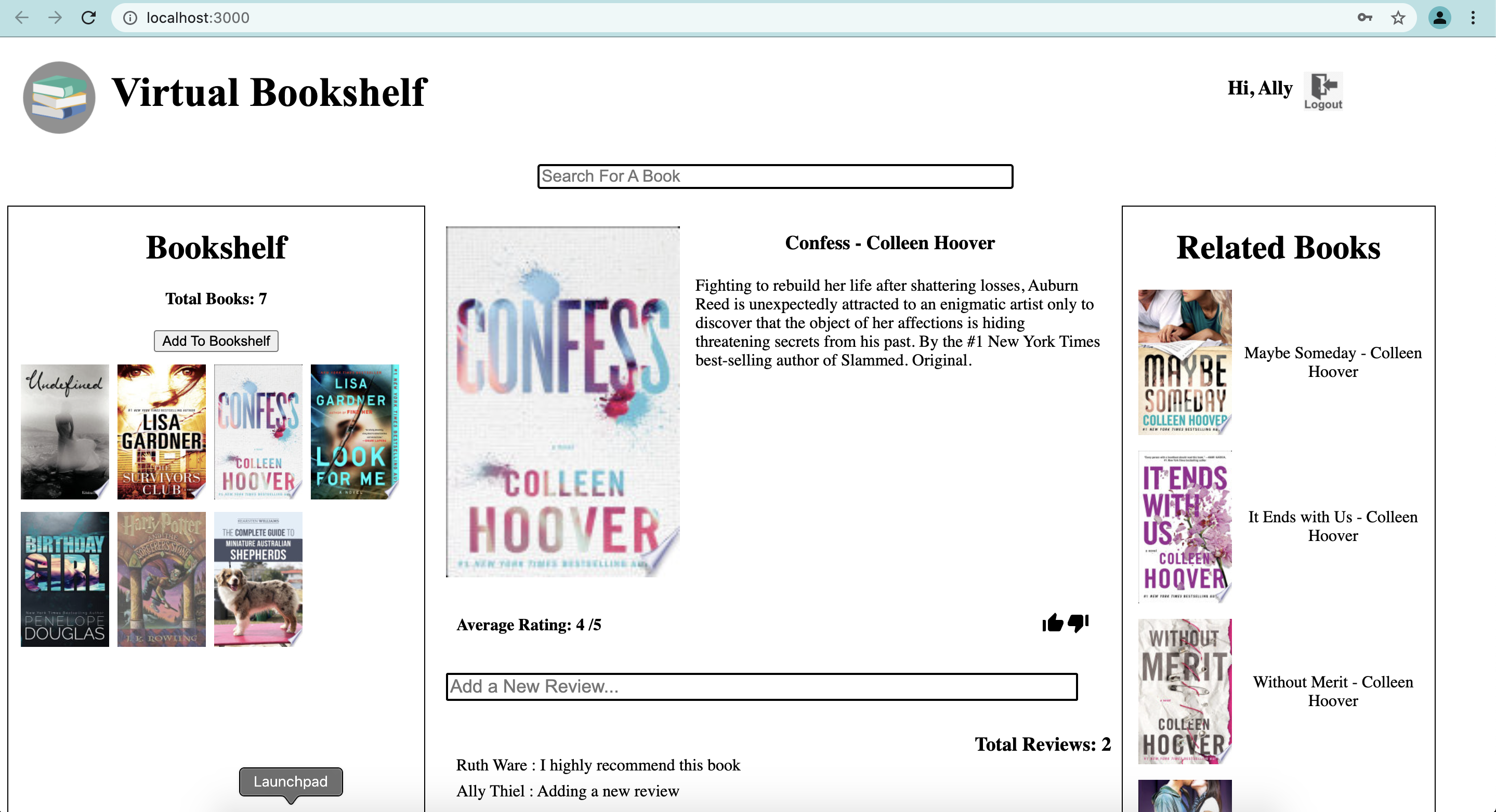 GitHub - allythiel/virtual-bookshelf-front-end: Capstone Front End - Virtual Bookshelf