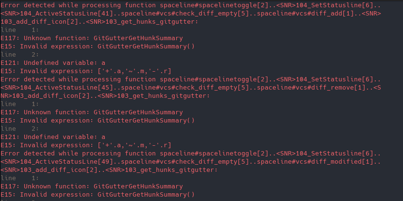 Unknown function: GitGutterGetHunkSummary · Issue #54 · nvimdev/spaceline.vim · GitHub