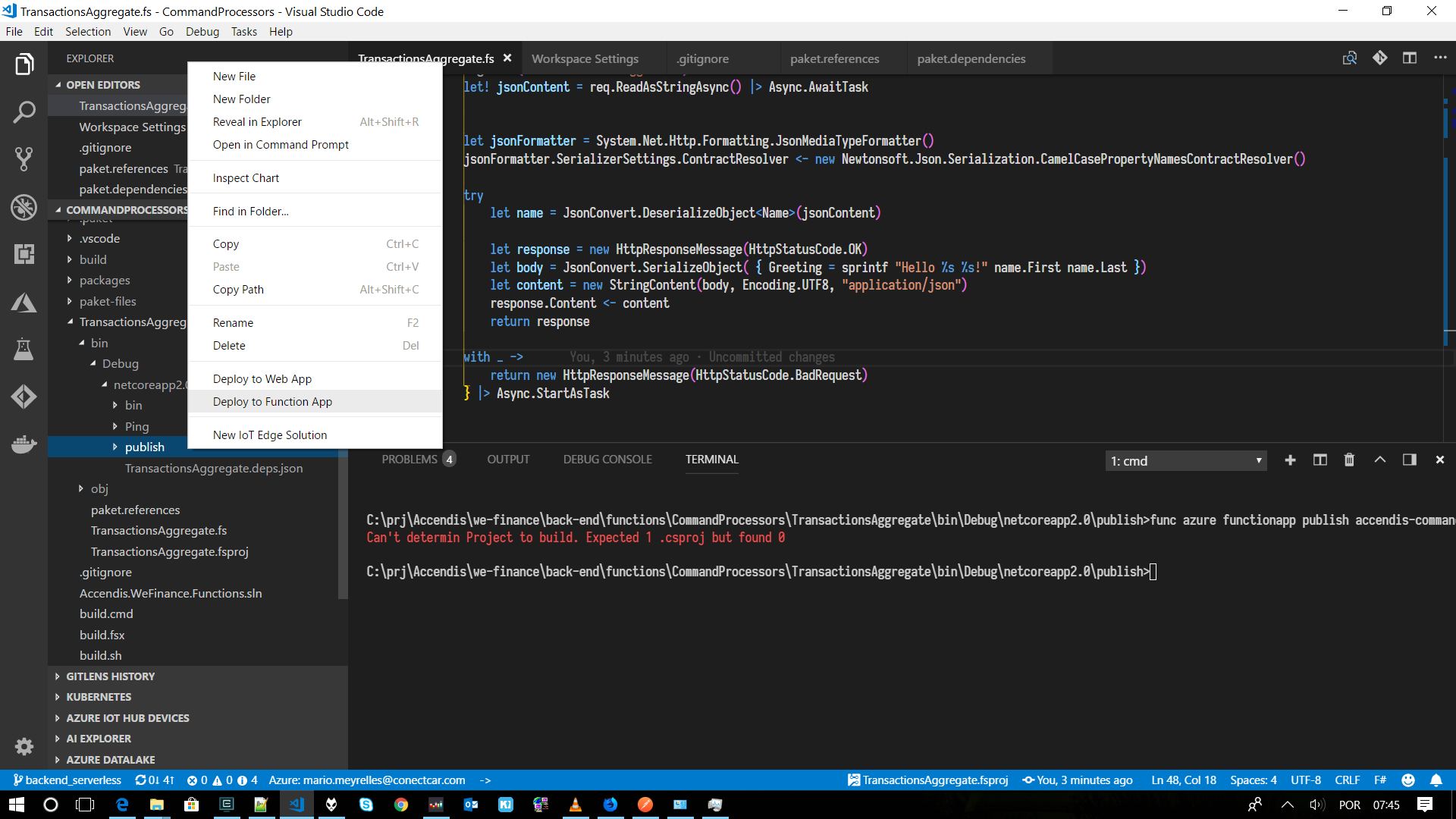 Publishing F Function From Command Line Tool Doesn T Work · Issue 567 · Azure Azure Functions