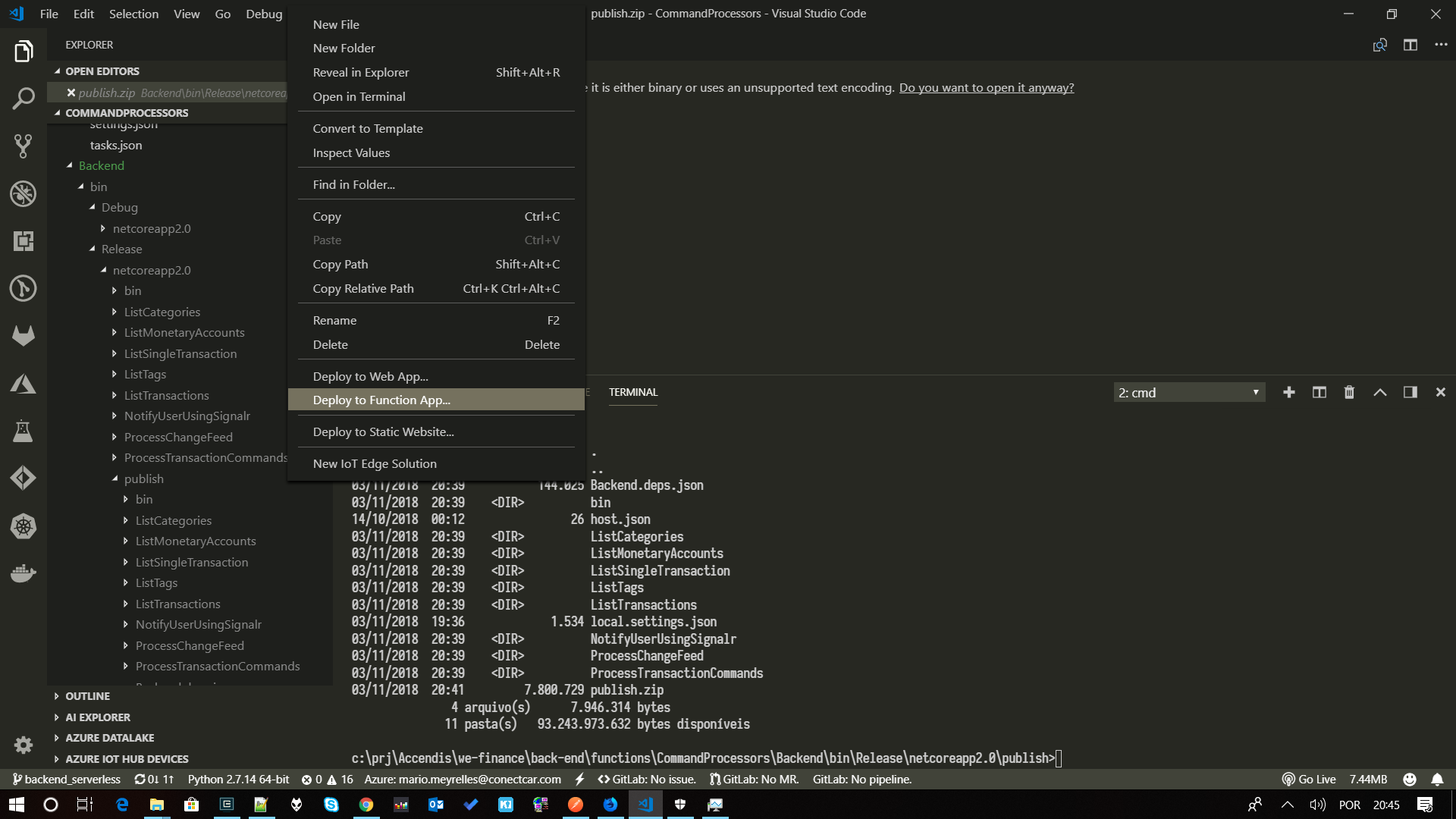 Improve experience when "azureFunctions.deploySubPath" is incorrect · Issue #772 · microsoft ...