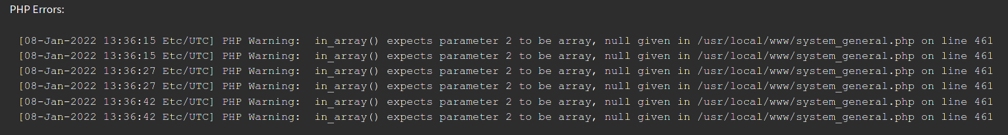 PHP warnings on boot · Issue #5476 · opnsense/core · GitHub