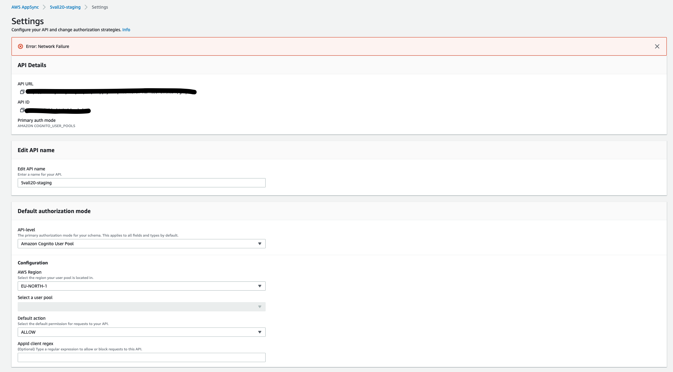 Default authorization mode Error: Network Failure · Issue #709 · aws-amplify/amplify-studio · GitHub
