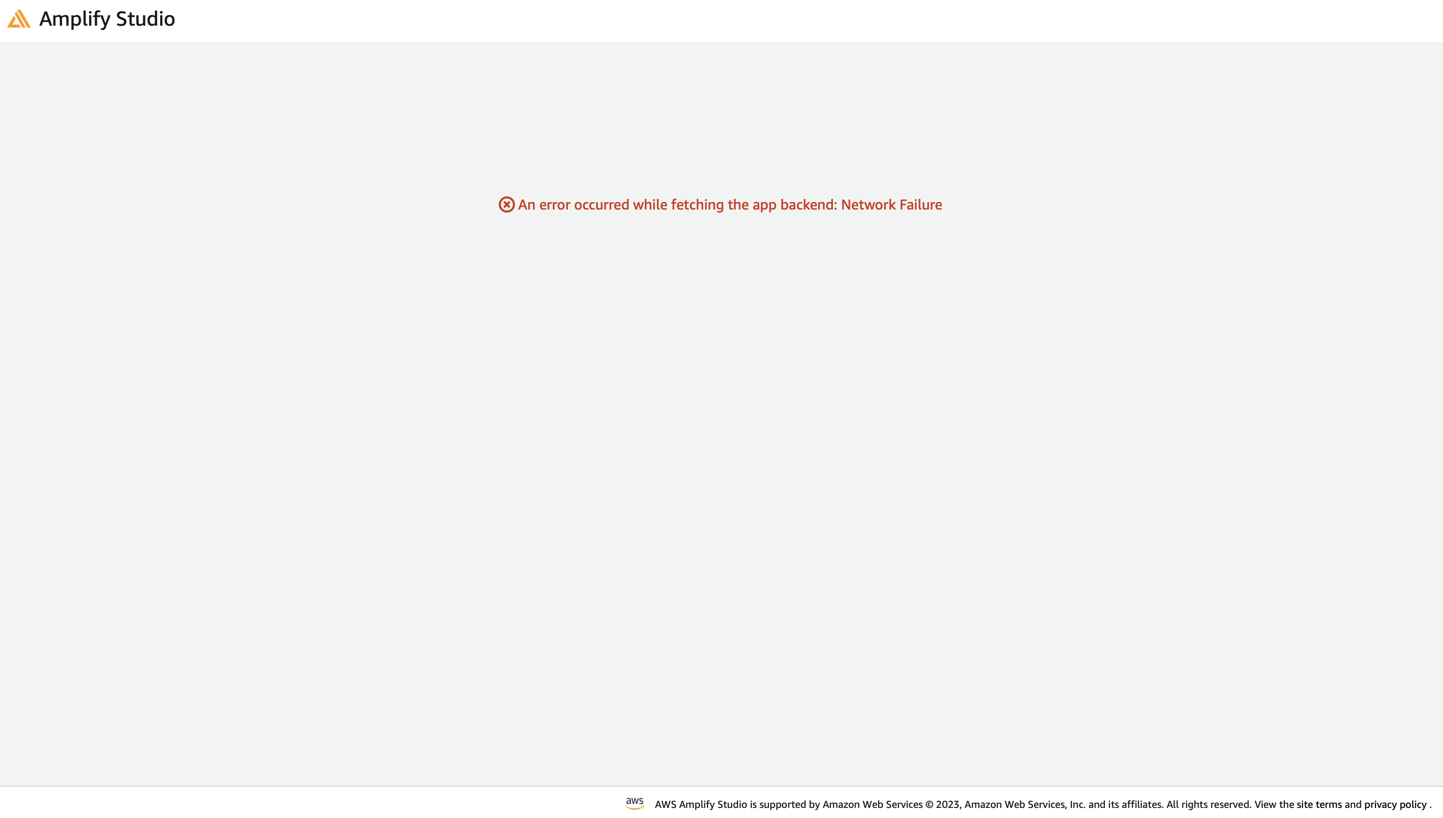 An error occurred while fetching the app backend: Network Failure · Issue #985 · aws-amplify ...