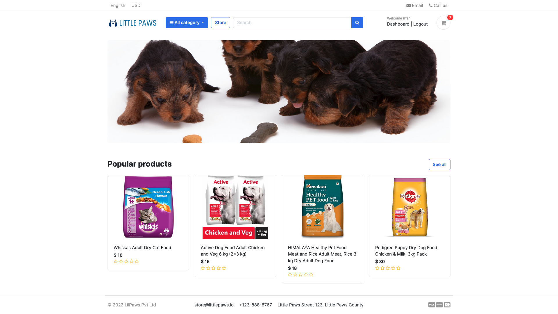 GitHub - irfanirshad/LittlePaws-Pet-Food-Store: Ecommerce application ...