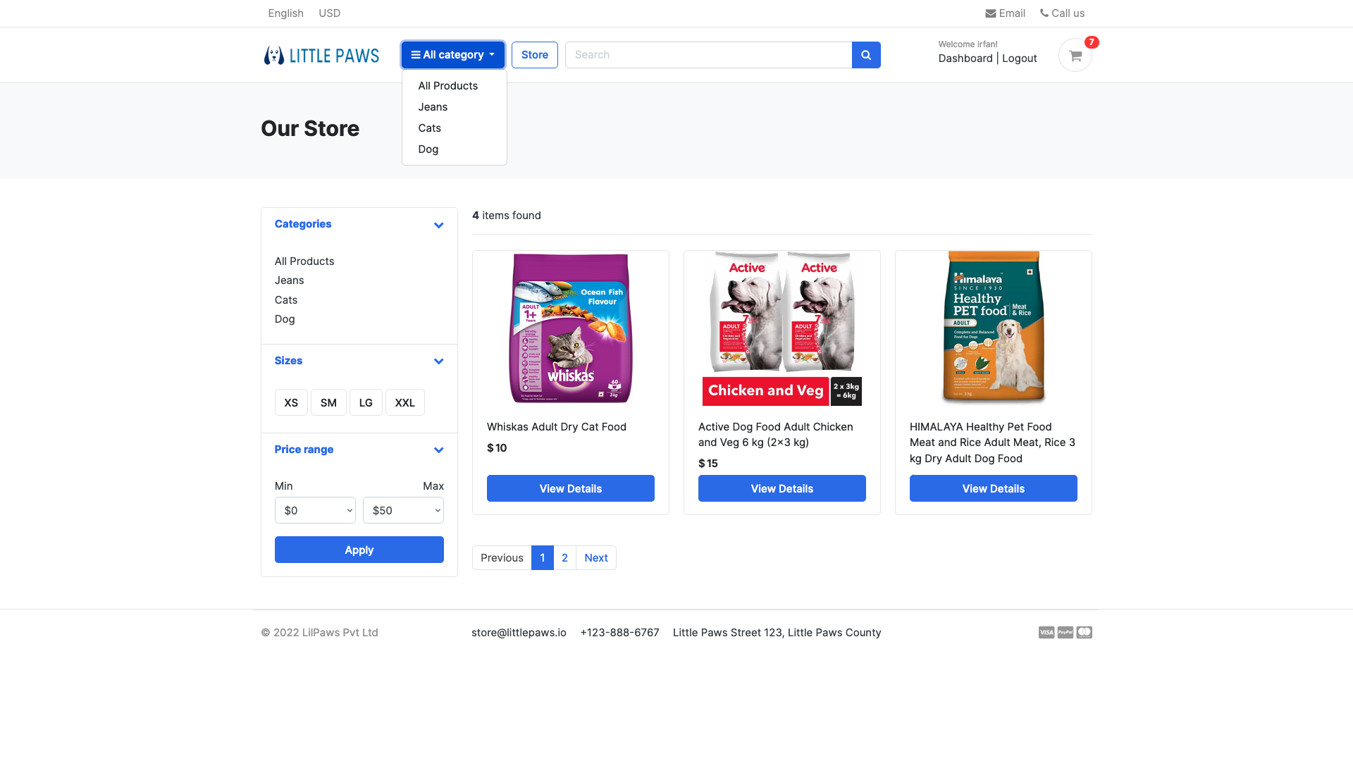 GitHub - irfanirshad/LittlePaws-Pet-Food-Store: Ecommerce application ...