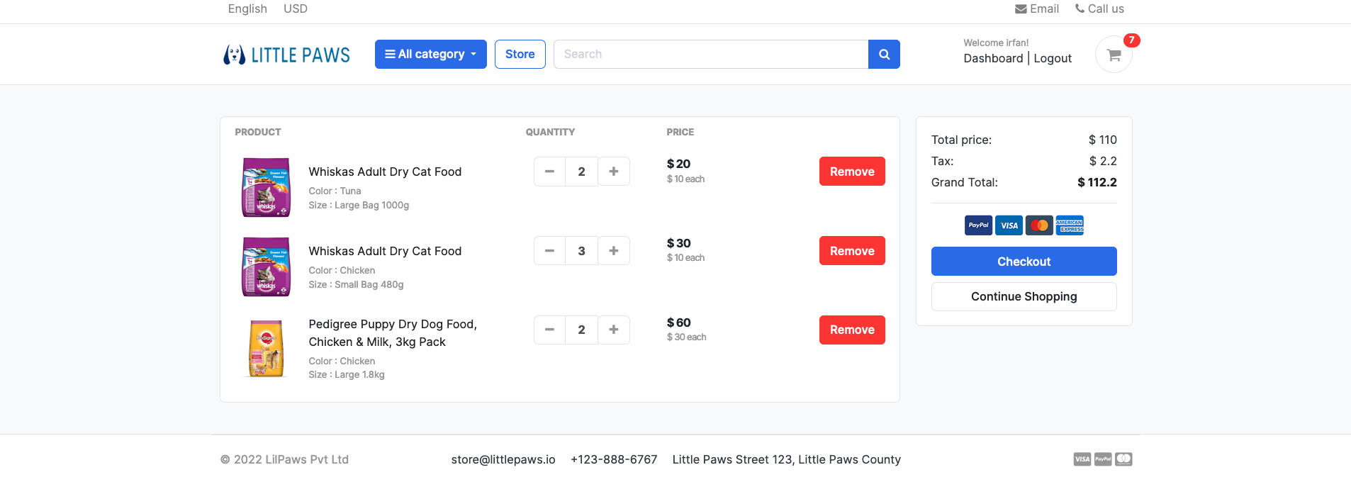 GitHub - irfanirshad/LittlePaws-Pet-Food-Store: Ecommerce application ...