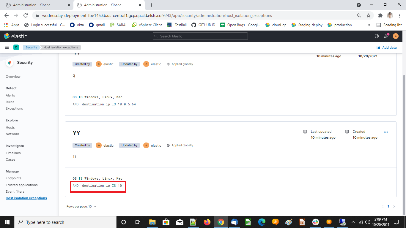 [Security Solution] User is allowed to add wrong type IP in the Host Isolation Exception list ...