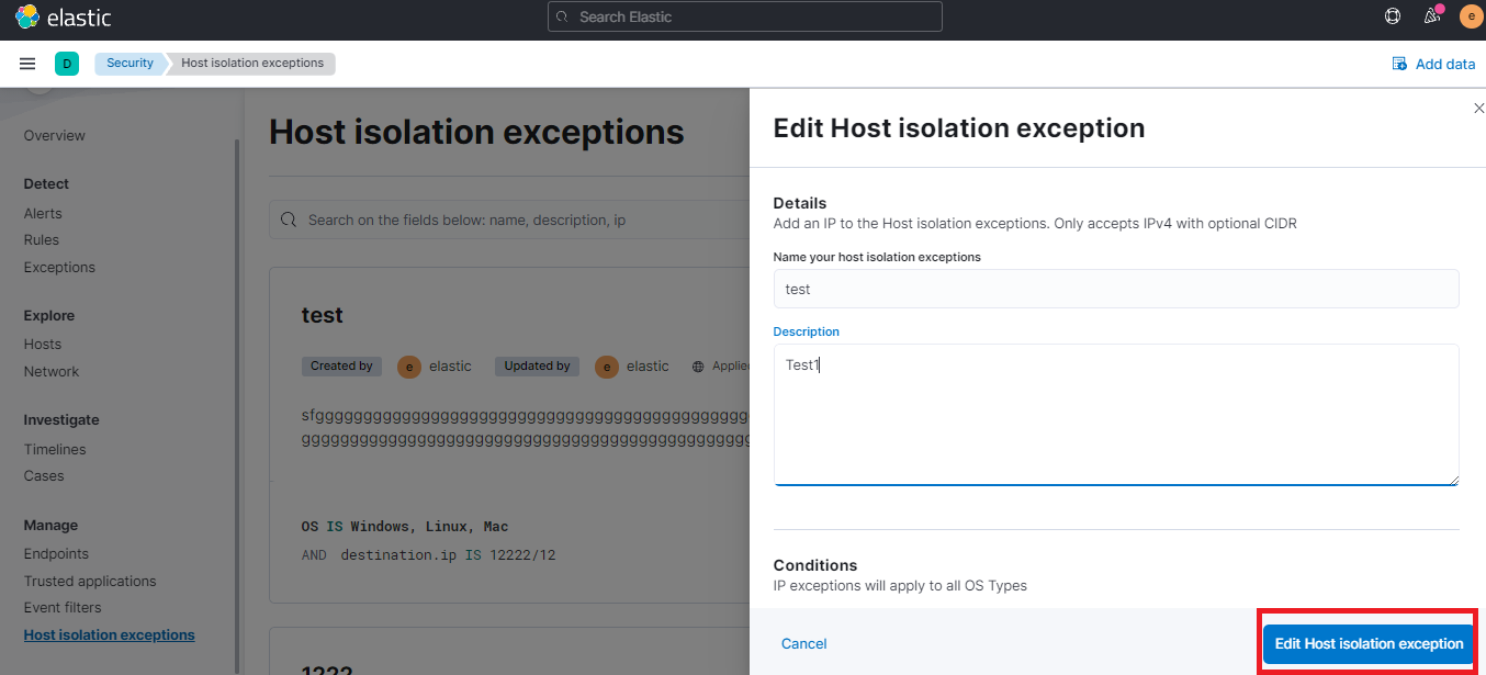 [Security Solution] The button to save an entry is not consistent for all three tabs: Trusted ...