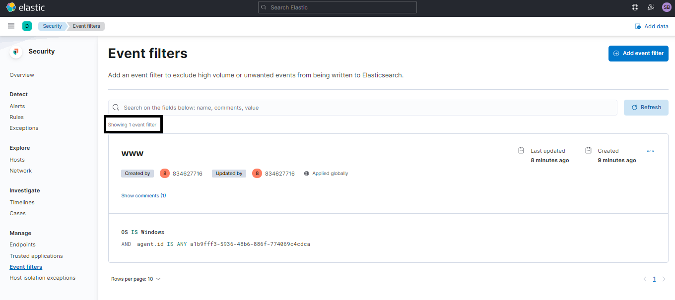 [Security Solution] Host Isolation Exception tab doesn't show the number of Host Isolation ...
